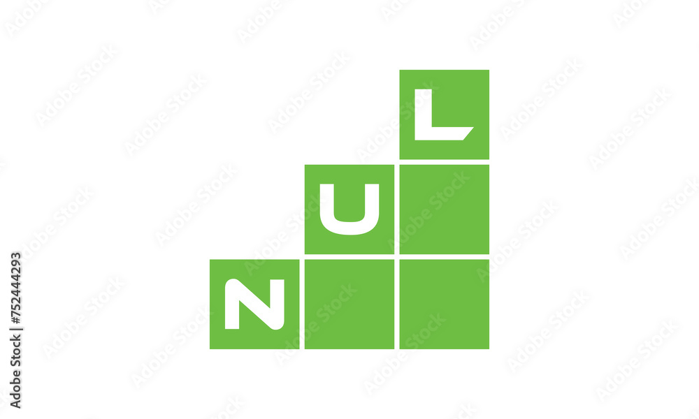 NUL initial letter financial logo design vector template. economics ...