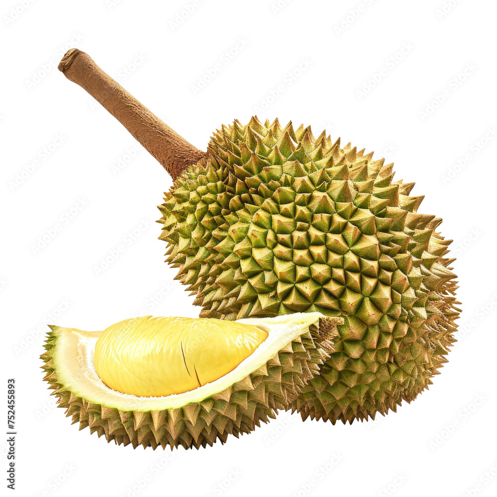 Durian Fruits with One Open Segment PNG, Transparent Image without ...