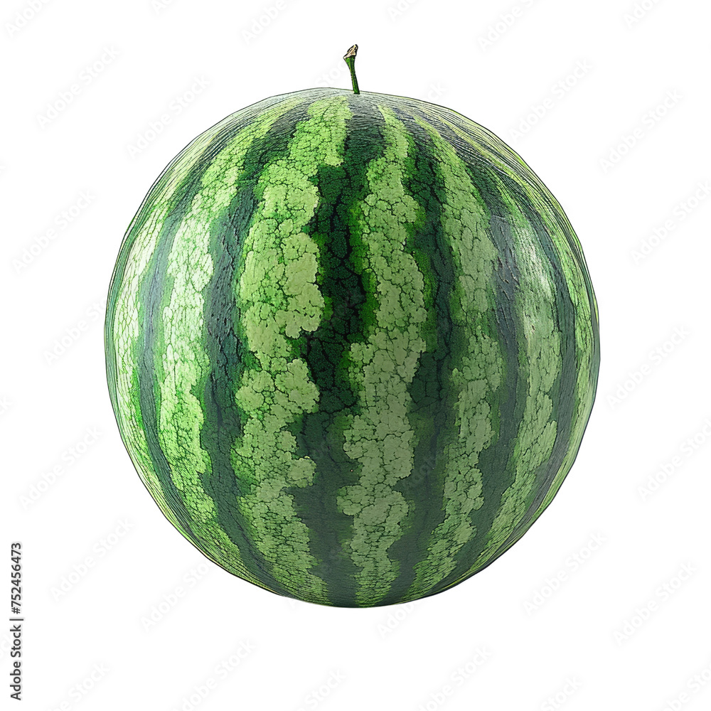 Whole Watermelon with Striped Skin PNG, Transparent Image without ...