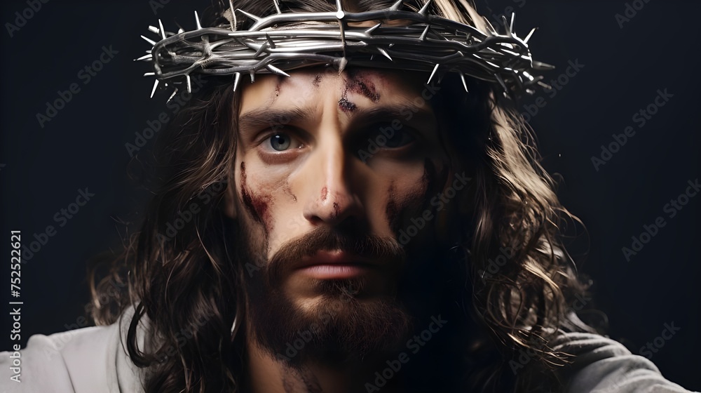 Intense closeup captures Jesus in agony, bloodied from crucifixion ...