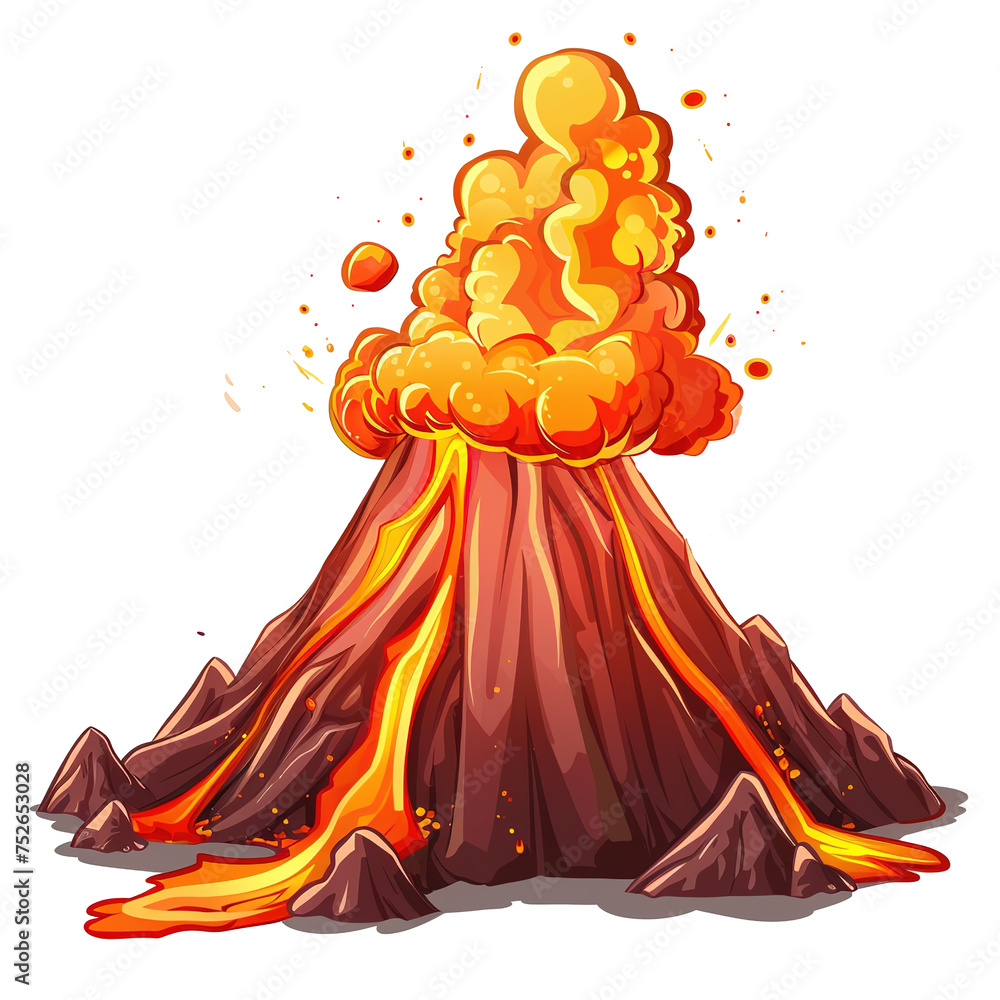 Volcano Clipart Cartoon Vector Illustration Volcano Clipart Eruption ...