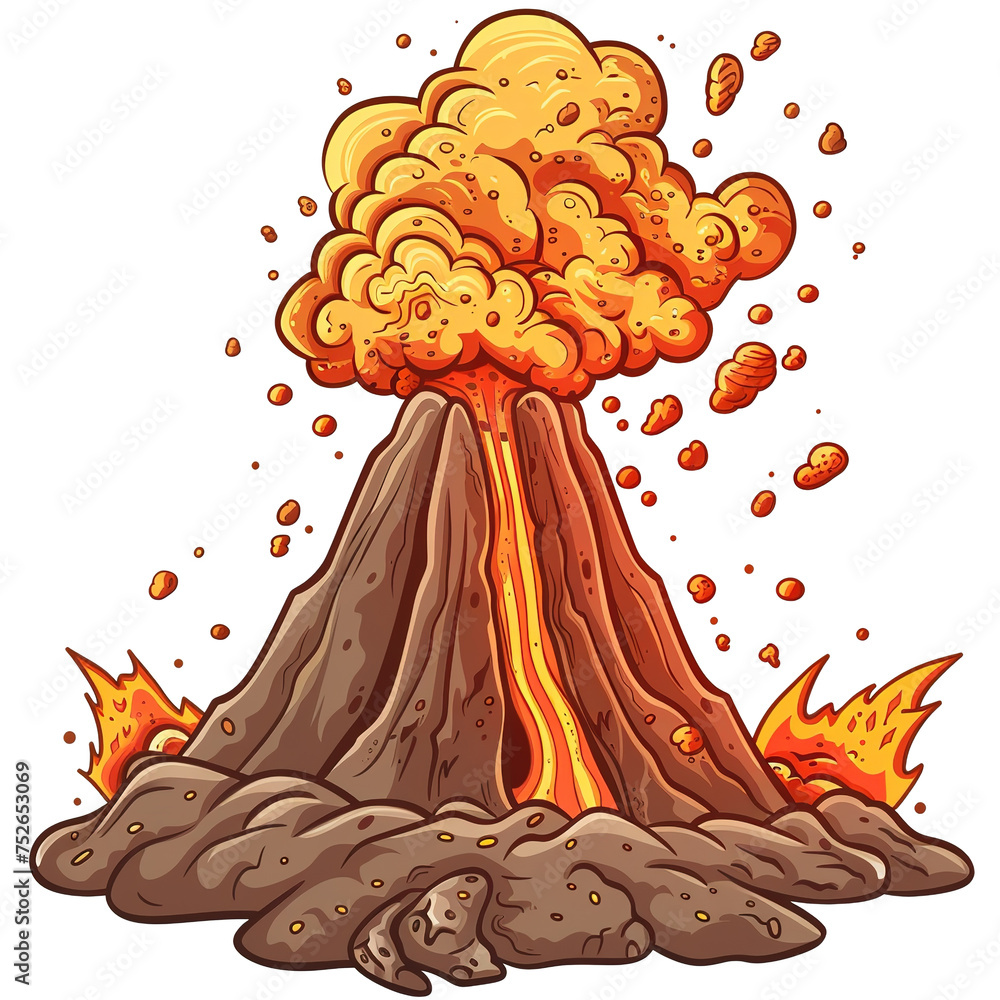 Volcano Clipart Cartoon Vector Illustration Volcano Clipart Eruption ...