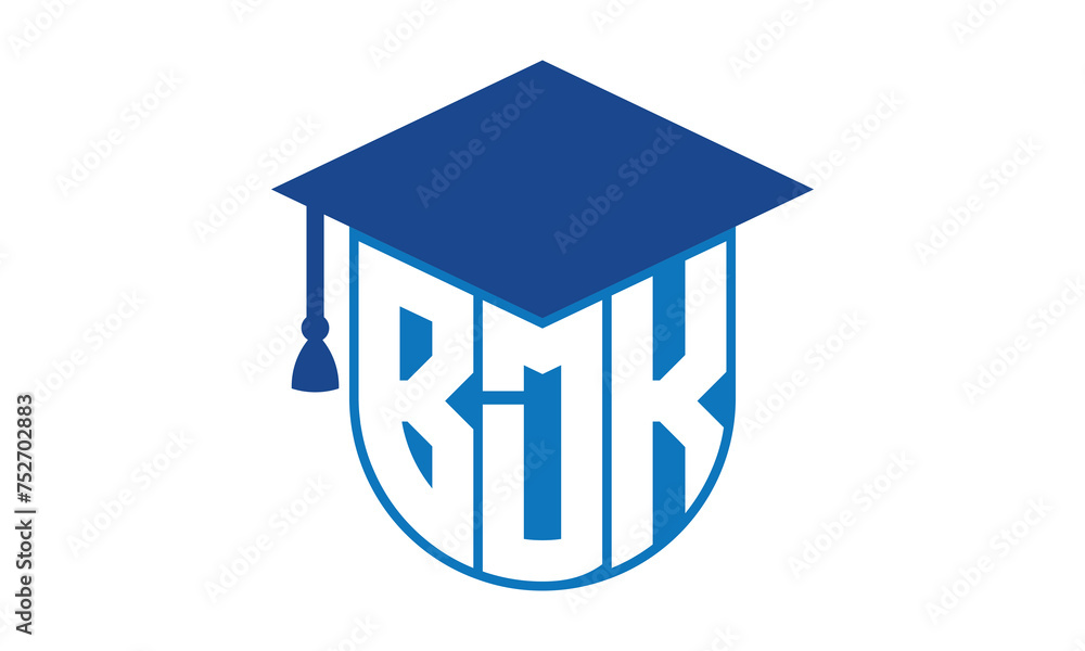 BDK initial letter academic logo design vector template. school college ...