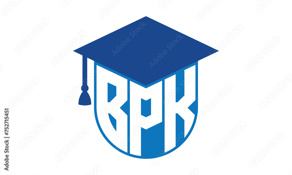 BPK initial letter academic logo design vector template. school college ...