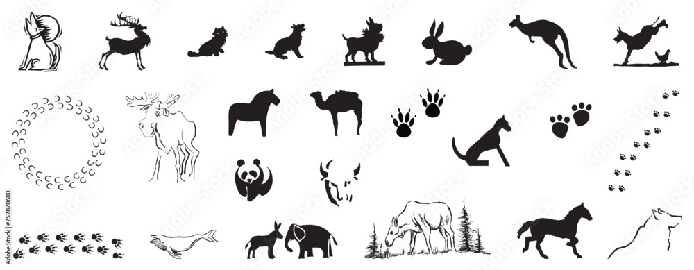 ANIMALS ICONS mix farm pets wild jungle etc miscellaneous animals ...