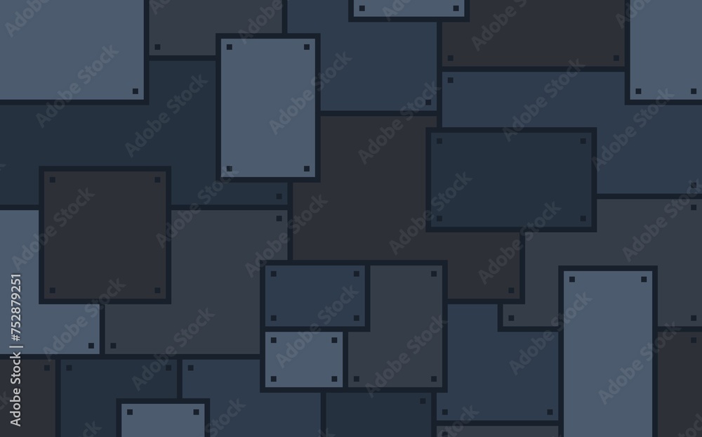 Pixel art 2D metal Texture - Assets for Game. Blue steel seamless ...