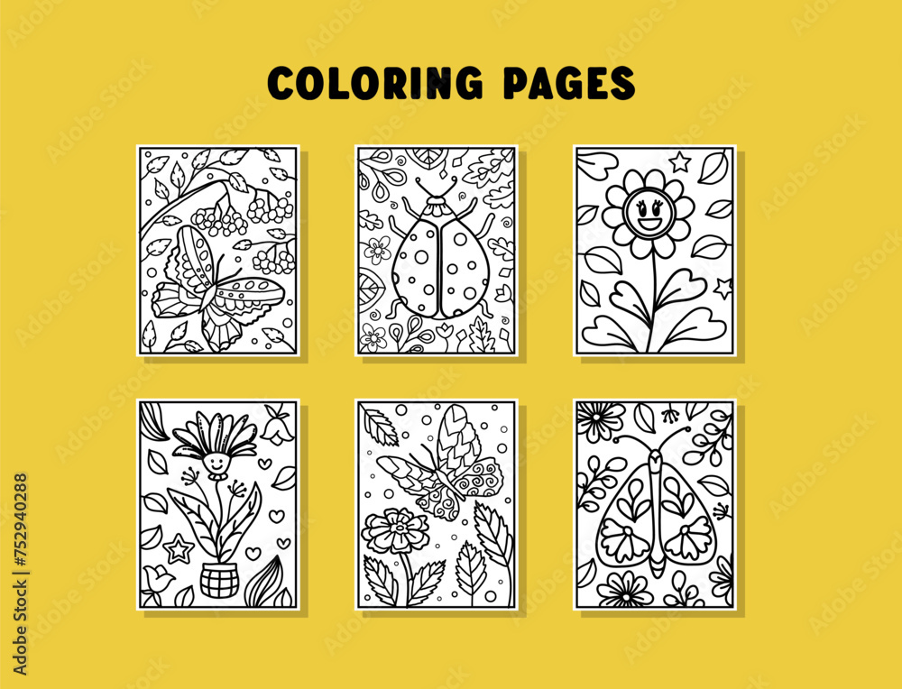 Children Coloring book. Hand drawn coloring for kids with animals ...