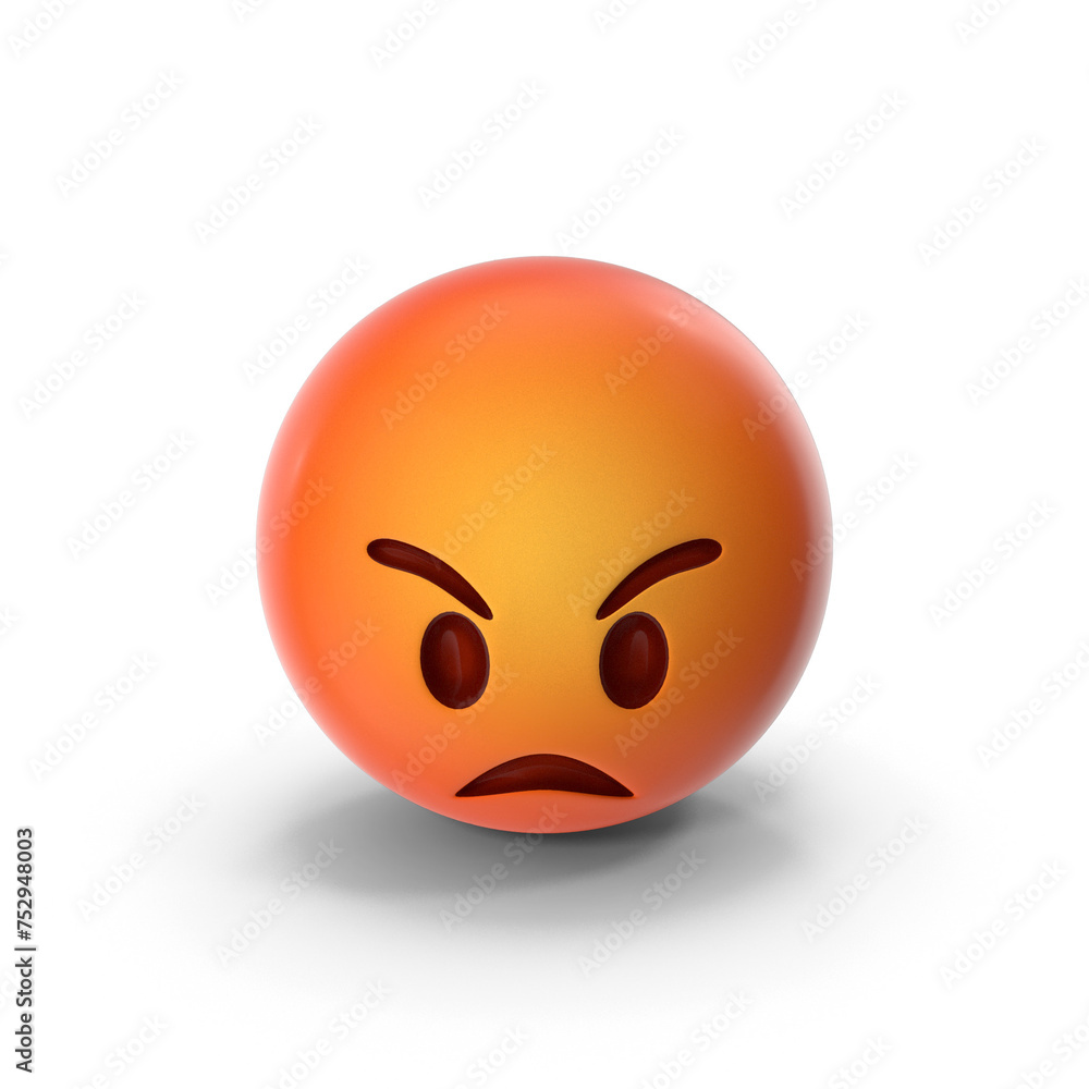 PNG Emoji Angry Face Emoji Cute emoticon isolated on white background ...