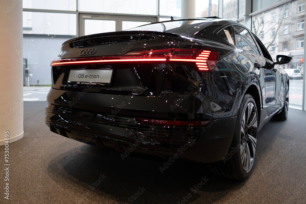 new black Audi Q8 Sportback e-tron Electric Car, taillights, limousine ...
