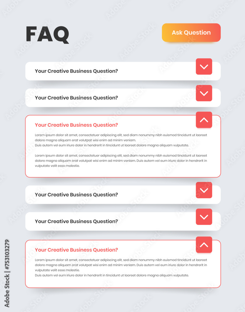 เวกเตอร์ Stock Frequently asked questions user interface or ui design ...