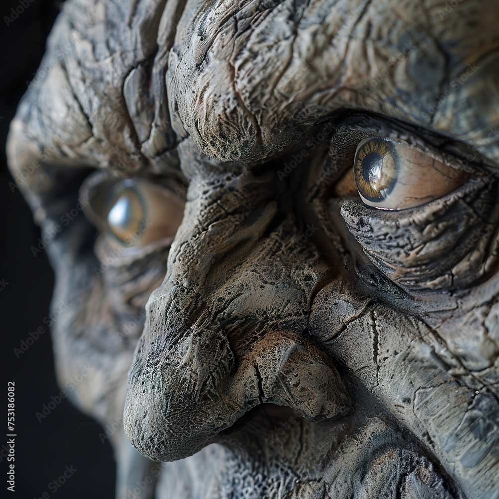 Illustration of a giant nephilim face, imposing and enigmatic, evoking ...