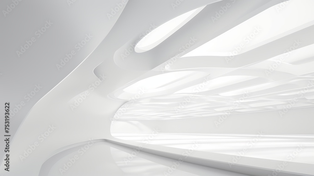 Abstract white space architecture offers a perspective of future design ...