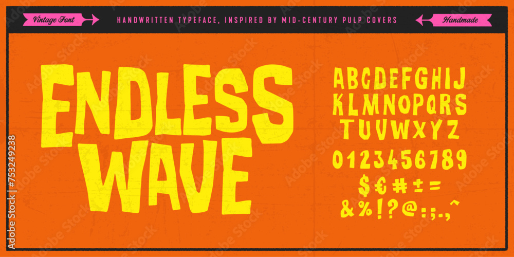 Handwritten Original Typeface Inspired by Vintage Pulp Books, Magazine ...