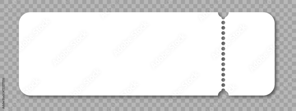 Image vectorielle Stock Realistic ticket with one stub rip line and ...