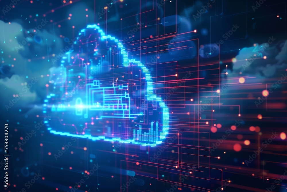 Technology networking and digital communication in business with cloud computing concept web ...