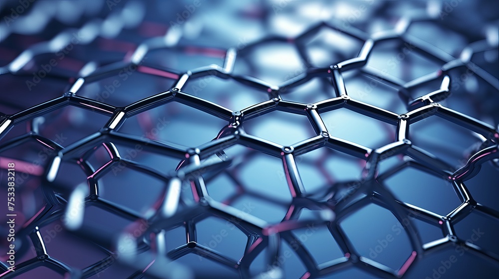 3d Illustration structure of the graphene tube, abstract nanotechnology ...