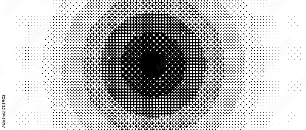 Image vectorielle Stock Radial pixelated gradient texture. Black and ...