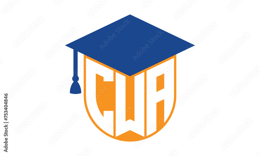 Vector de Stock CWA initial letter academic logo design vector template ...