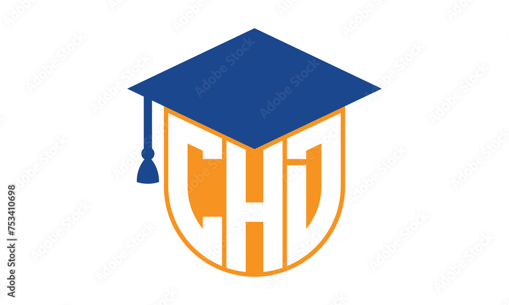 CHD initial letter academic logo design vector template. school college ...