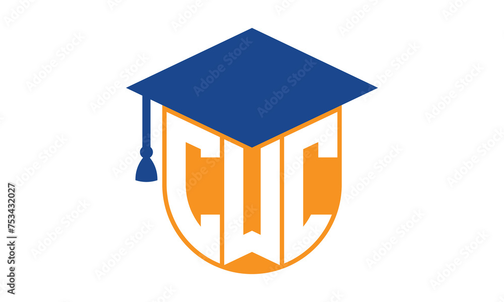 CWC initial letter academic logo design vector template. school college ...