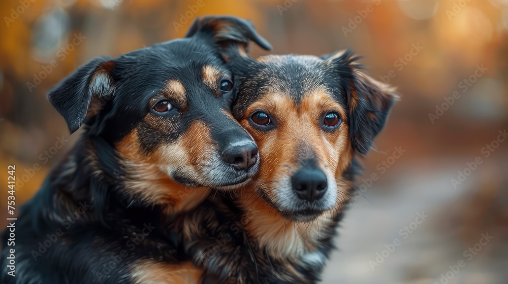 Two Dogs Hugging Together Walk Pets, Desktop Wallpaper Backgrounds ...