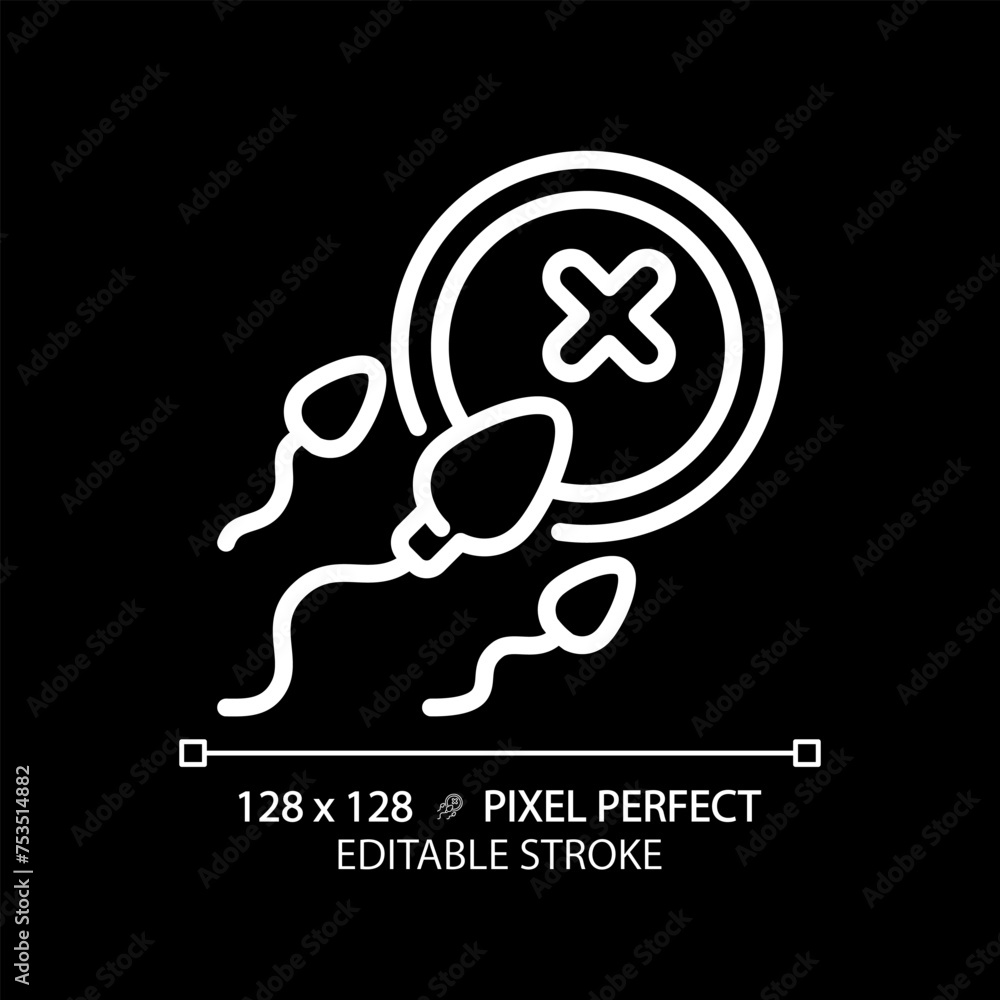 Infertility white linear icon for dark theme. Male erectile dysfunction ...