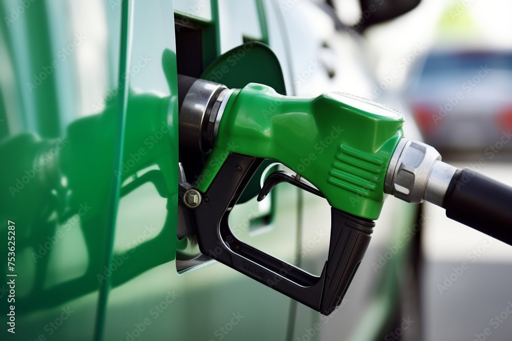Refueling the car at a gas station fuel pump. Car refueling on petrol ...