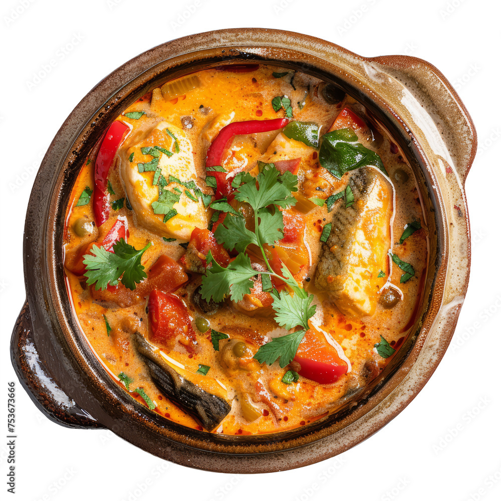 Brazilian-style moqueca de peixe, with fish stewed in coconut milk and ...