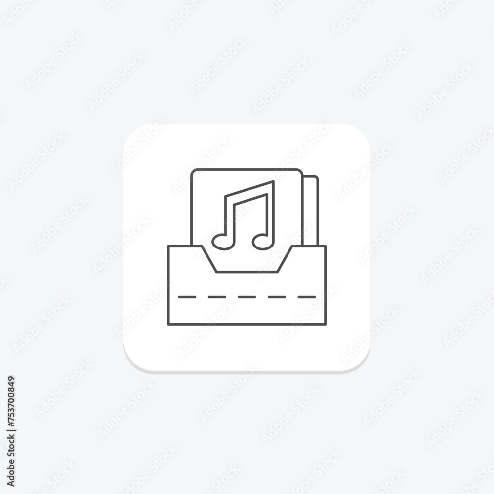 Music Folder icon, folder, file, mp3, album thinline icon, editable ...