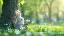 Bunny Rabbit With Books Free Stock Photo - Public Domain Pictures