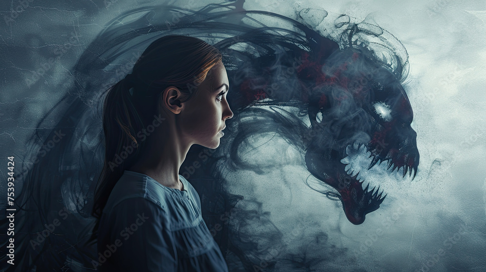 Inner fantasy monster , girls depression and fears . Psychology, inner ...