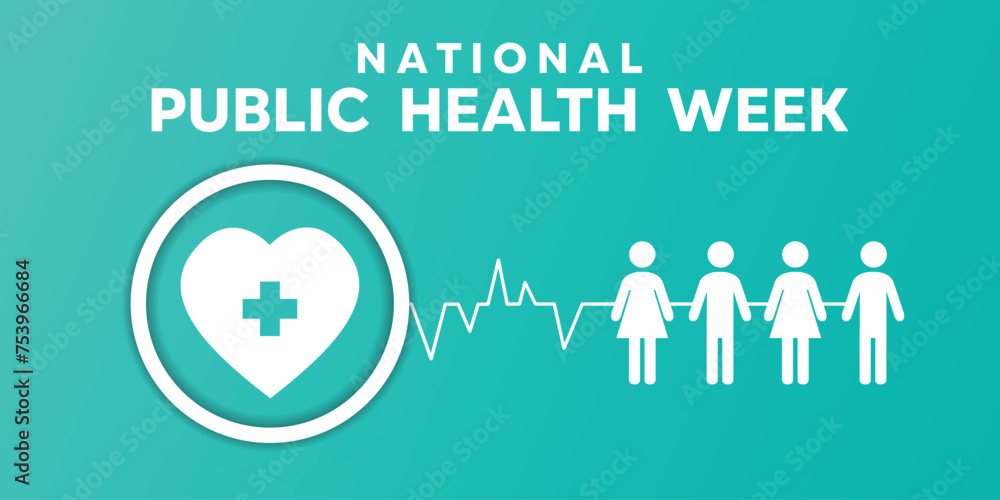 Stock-Vektorgrafik „National Public Health Week. Hearts, people and ...