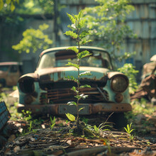 Tree Growing Out Of Abandoned Car 3 Free Stock Photo - Public Domain ...