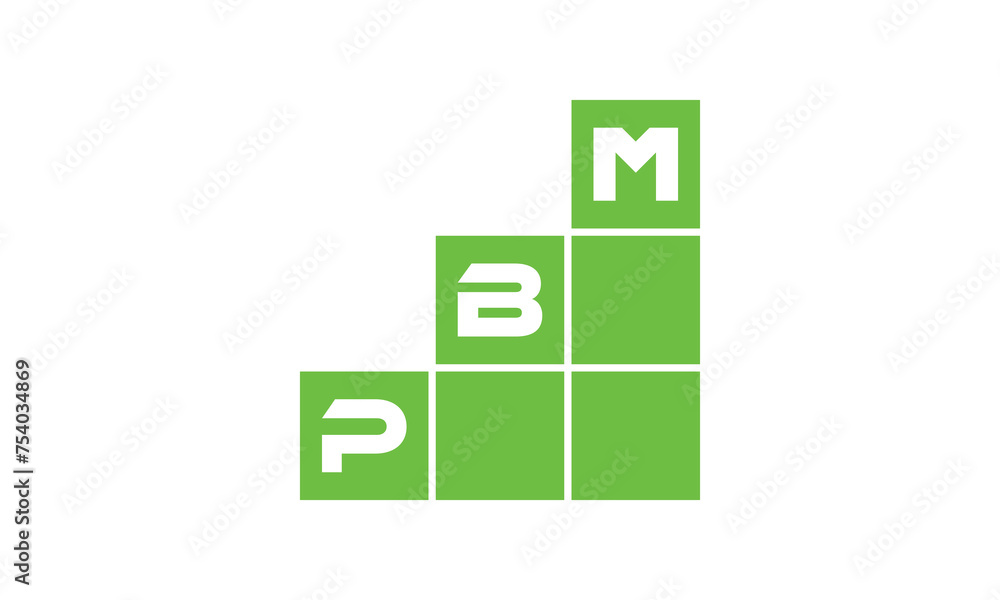PBM initial letter financial logo design vector template. economics ...