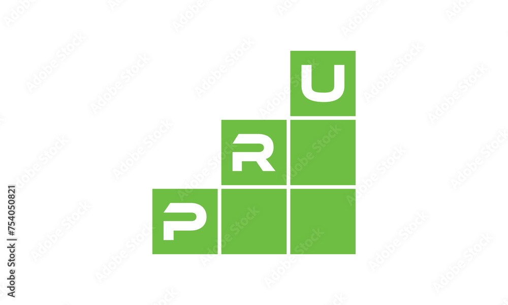 PRU initial letter financial logo design vector template. economics ...