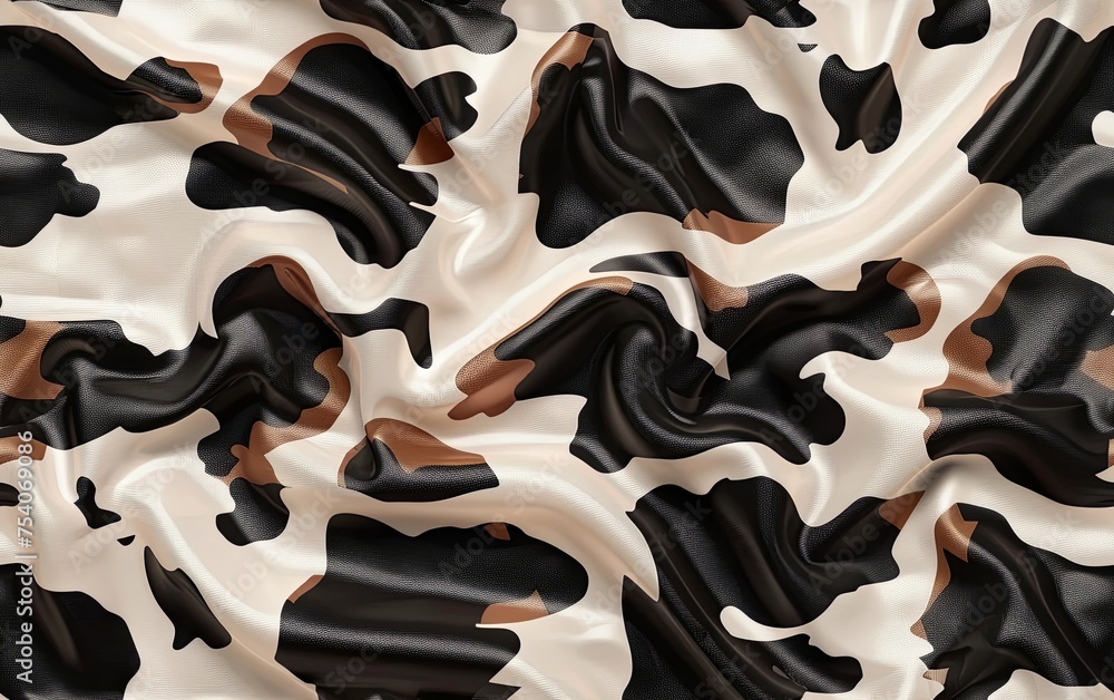 Cowhide black brown skin texture seamless pattern background, tile ...