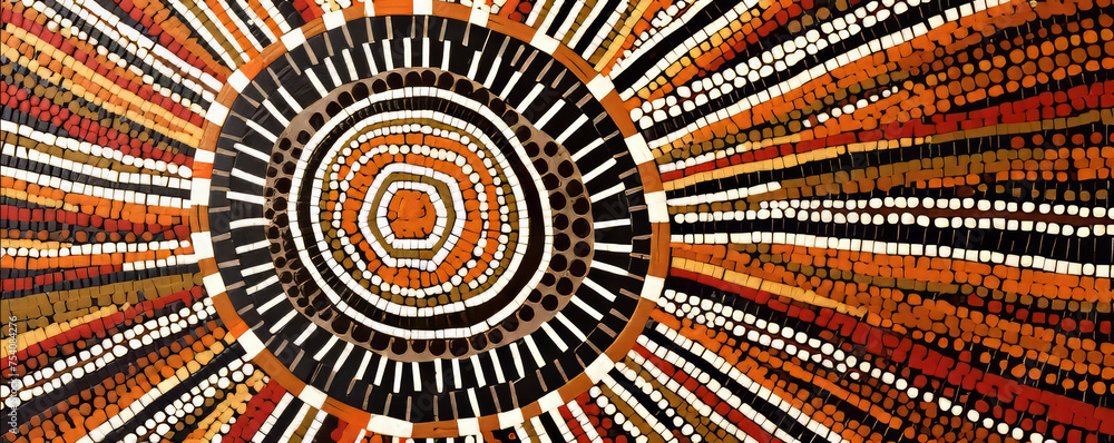 Abstract theme of Australian Indigenous Aboriginal art. Represent style ...