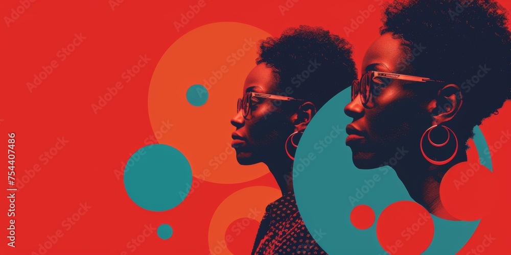 Banner for event of Black women in tech, featuring two Afro American ...