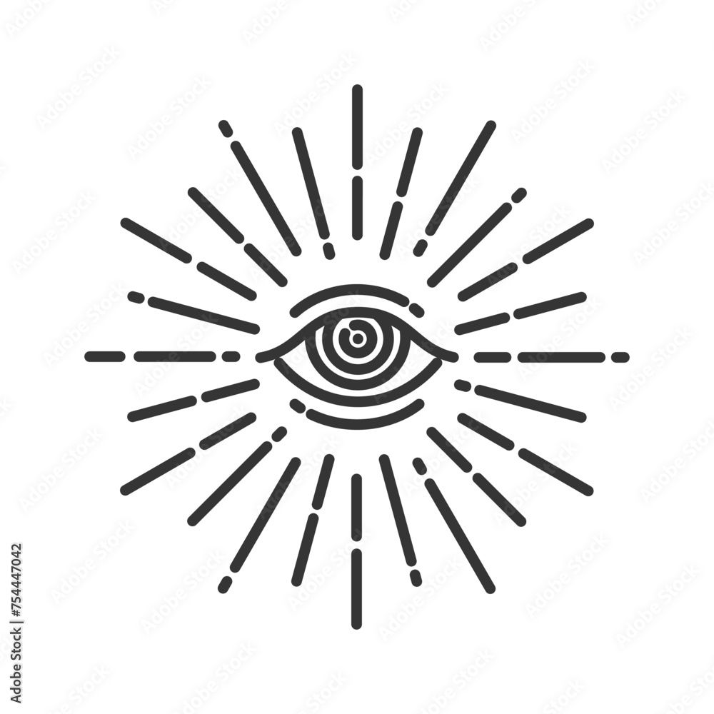 Providence illuminati eye. Esoteric occult symbols, mason tattoos with ...