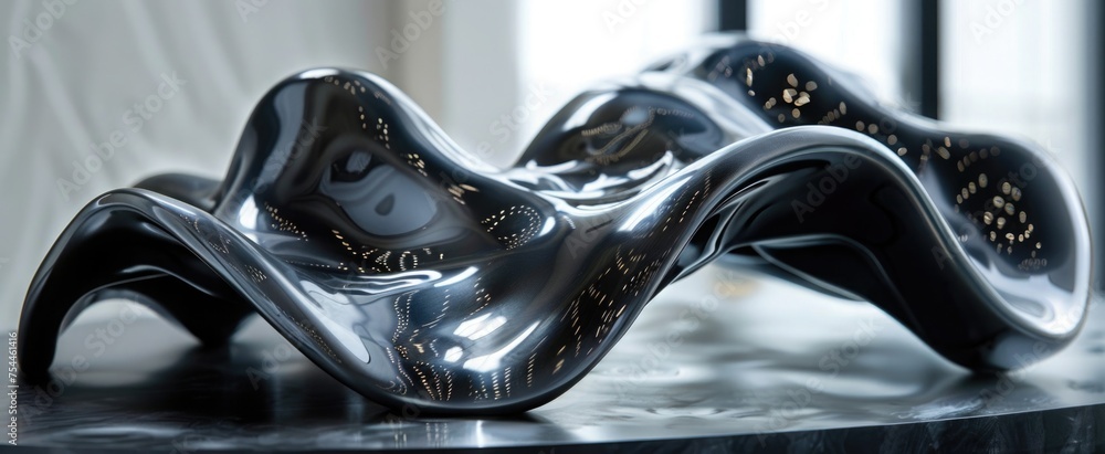 Detailed view of an object coated with an ultra-black material ...