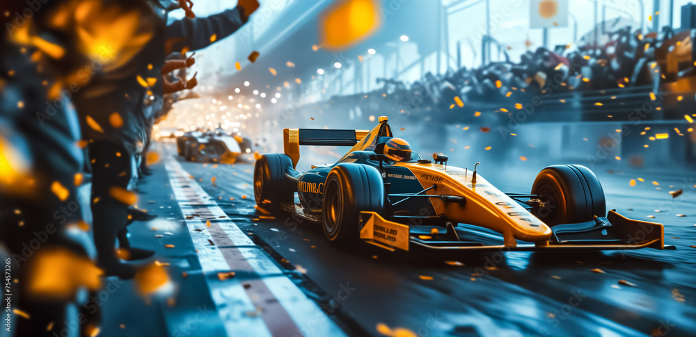 Racer drive on the track. race car driving down a track, race track ...