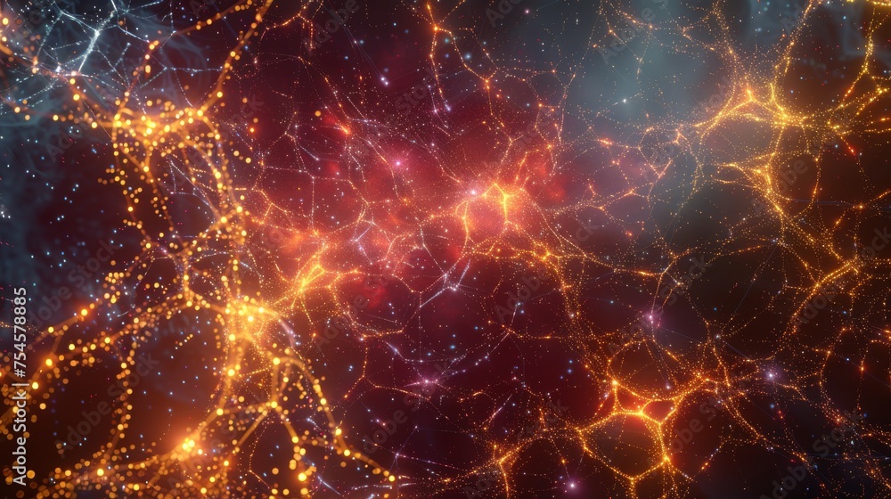 Visualize a network of interconnected neurons and synapses expanding ...