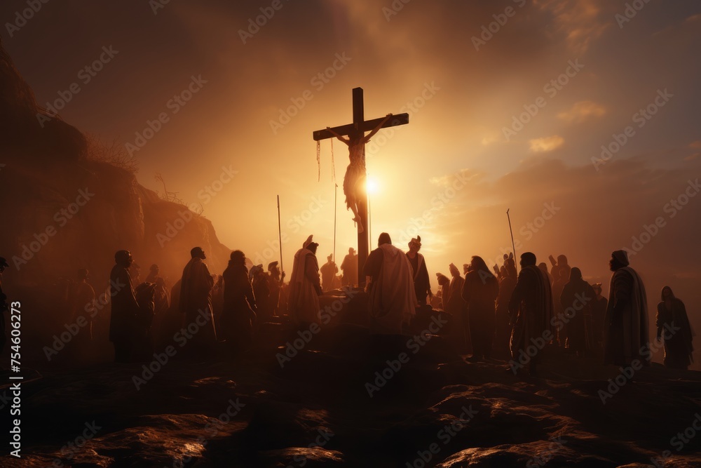 The Crucifixion of Jesus Christ in the Holy Week Stock Photo | Adobe Stock