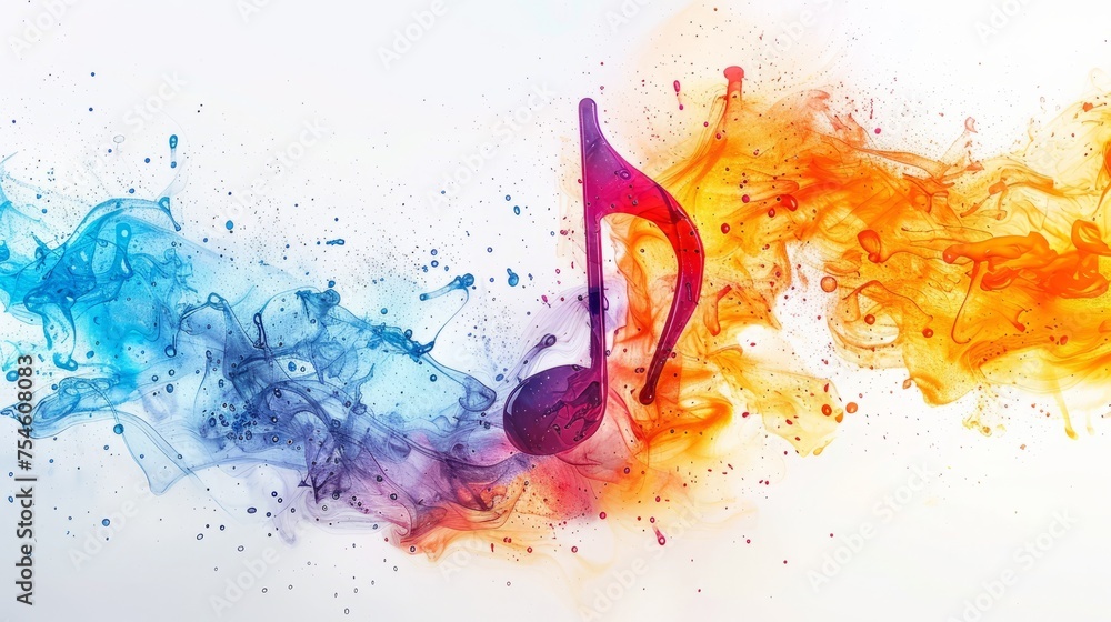 Illustration Stock Dynamic musical score display that splashes bright ...