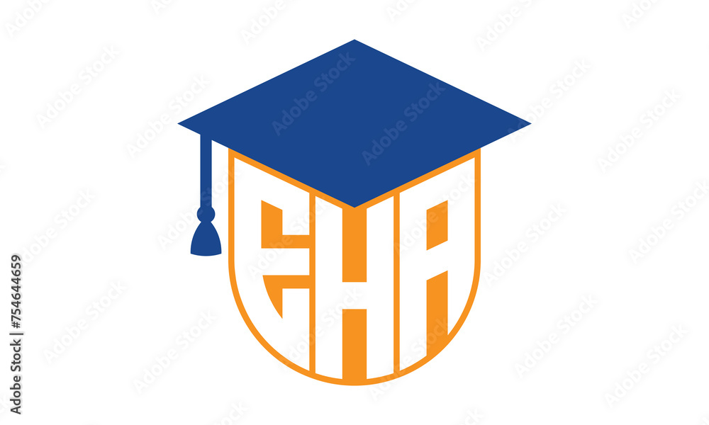 EHA initial letter academic logo design vector template. school college ...