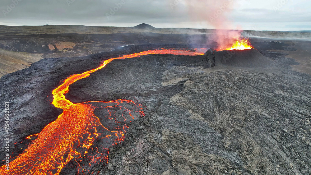 Fagradalsfjall Volcano Eruption, Litli Hrutur Hill, Mountain on ...