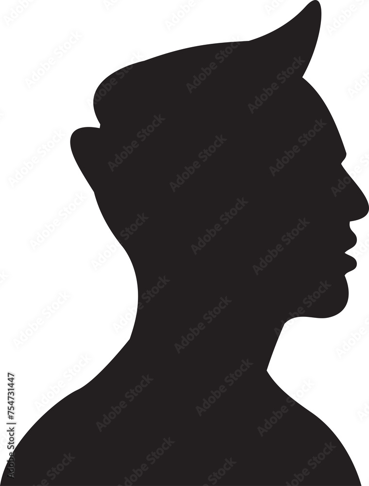 Man Side View Silhouette Stock Illustration | Adobe Stock