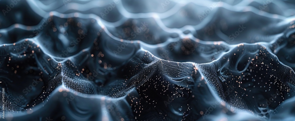Detailed view of graphene texture, highlighting its flexibility and ...