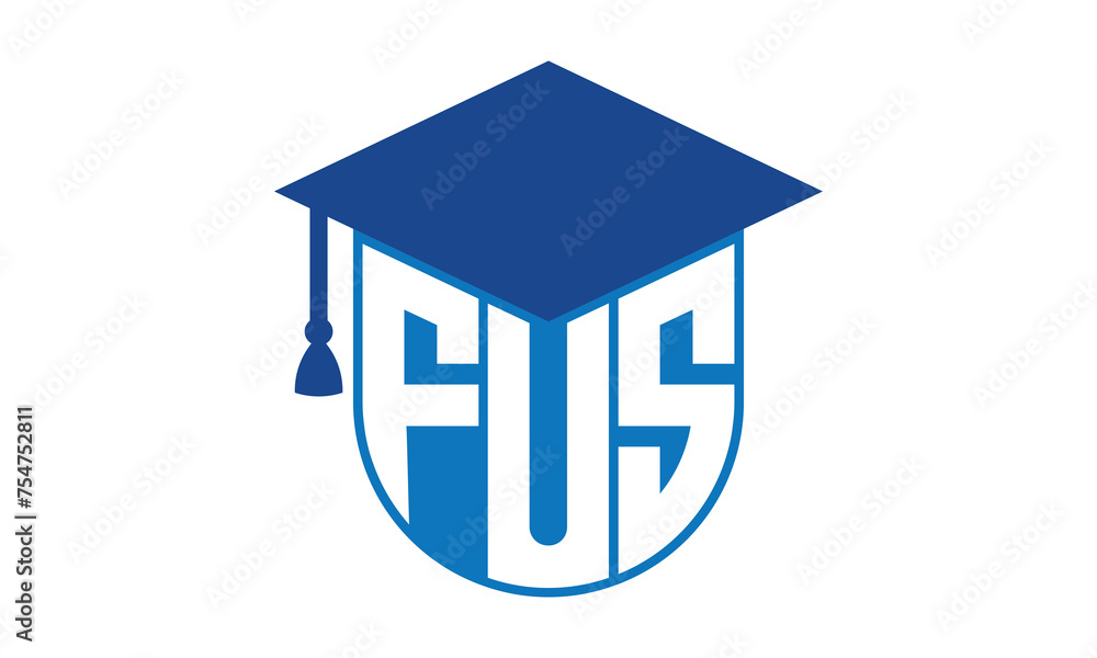 FUS initial letter academic logo design vector template. school college ...