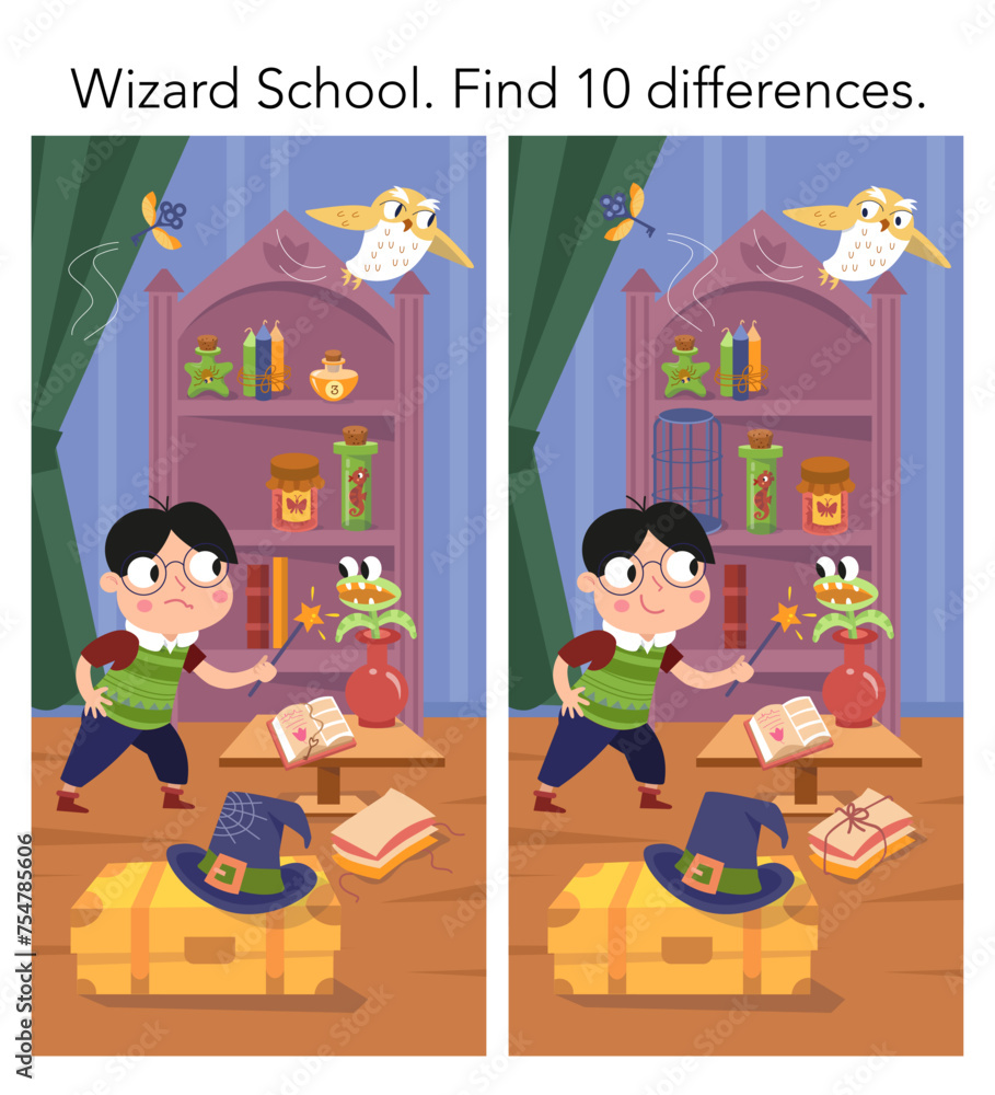 Find 10 differences. Educational puzzle game for children. Cute boy ...